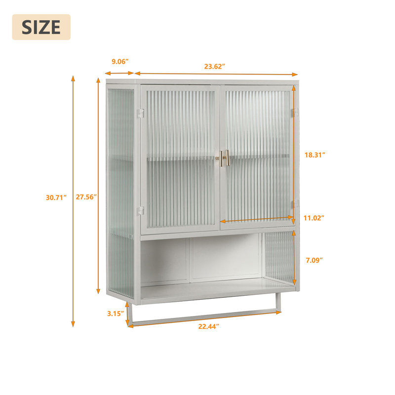 Everly Quinn Raykwon Metal Wall Bathroom Cabinet | Wayfair